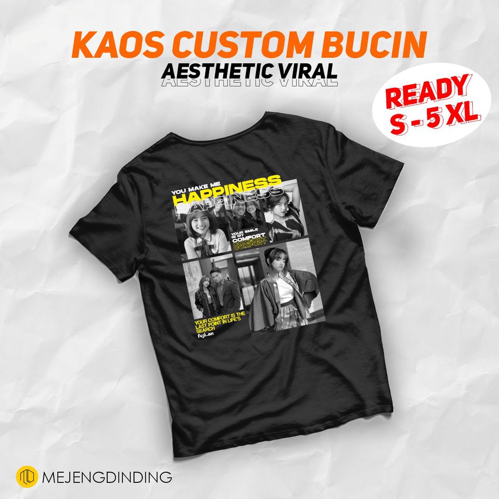 Jual Kaos Custom Foto Bucin / Streetwear / Gambar Aesthetic / Sablon DTF SEHARI JADI! CUSTOM ...