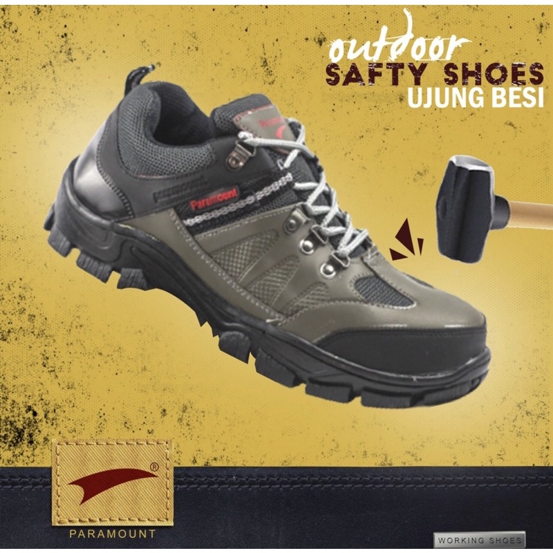Jual Sepatu Safety Ujung Besi Paramount // Sepatu Kerja Lapangan Proyek ...