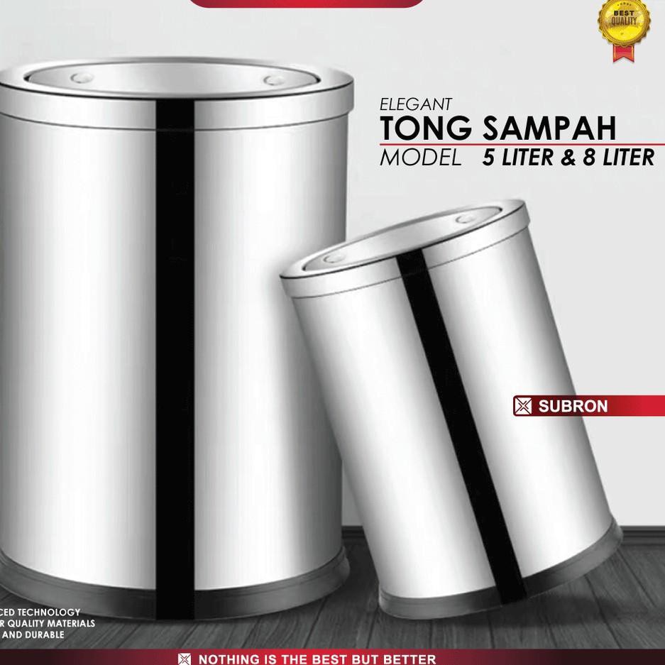 Jual SUBRON Tong Sampah 5lt Tempat Sampah Stainless Tutup Swing Kamar ...