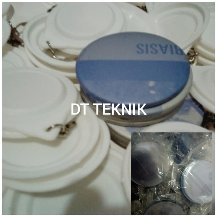 Jual bahan baku ganci 58mm 1 muka putih include mika | Shopee Indonesia