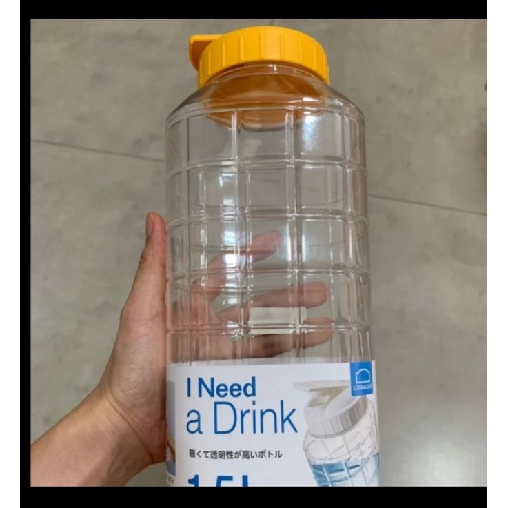 Jual lock&lock n 1,5 1,5 liter botol air minum kulkas tutup kuning biru ...