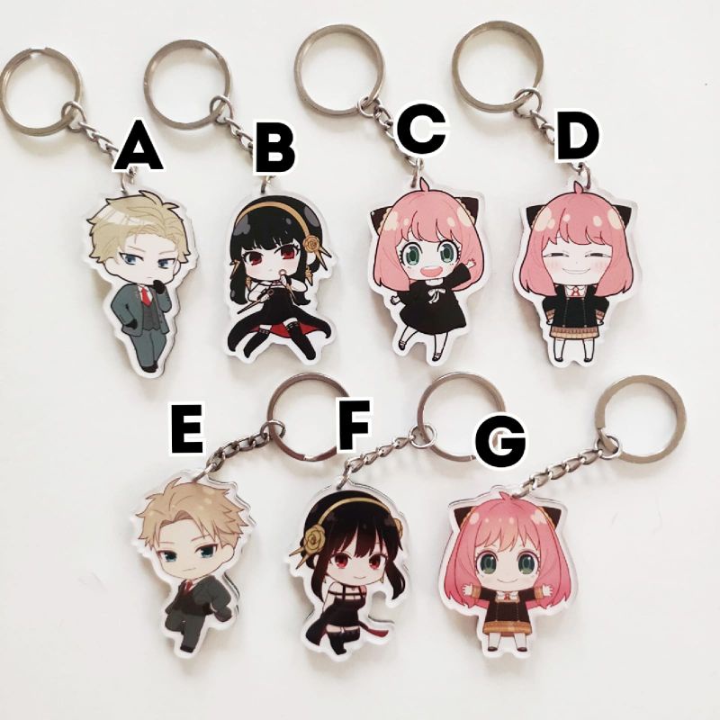 Jual Keychain Anime Spy x Family 1 Loid Yor Anya Forger Gantungan Kunci ...