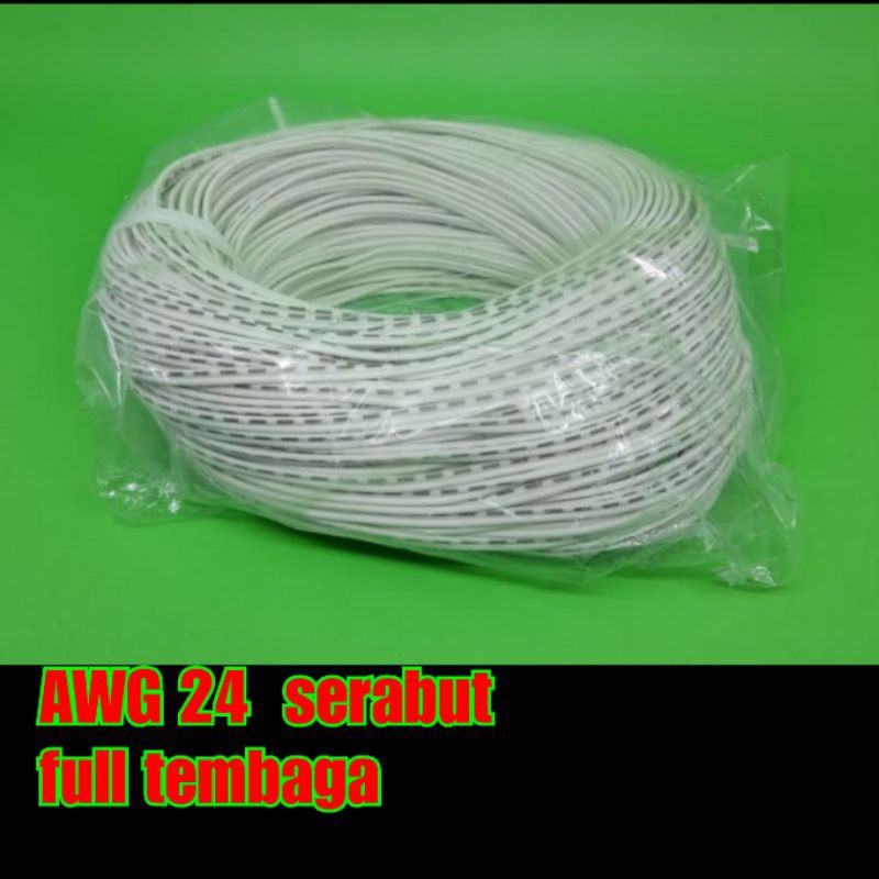 Jual Kabel Listrik AWG 24 Serabut 2 x 18 Putih METERAN / ECERAN | Shopee Indonesia
