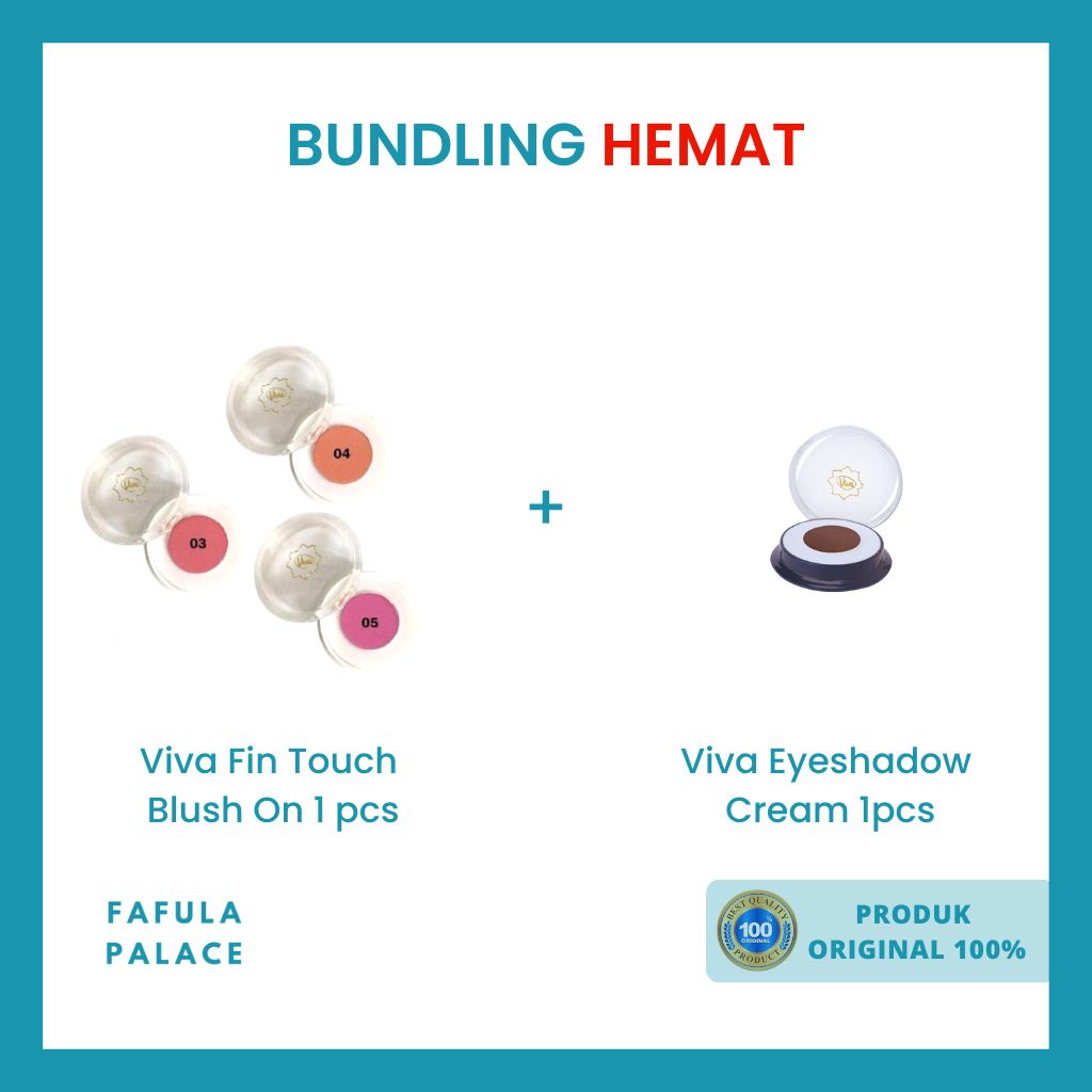 Jual Viva Eyeshedow Cream Isi 1 & Viva Fin Touch Blush On 1 PCS ...