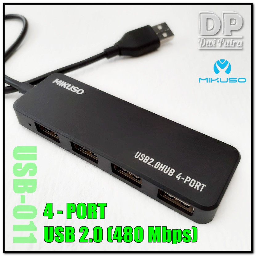 Jual USB HUB MIKUSO 4 PORT 2.0 480 MBPS HUB-011 / ULTRA SLIM PORTABLE ...