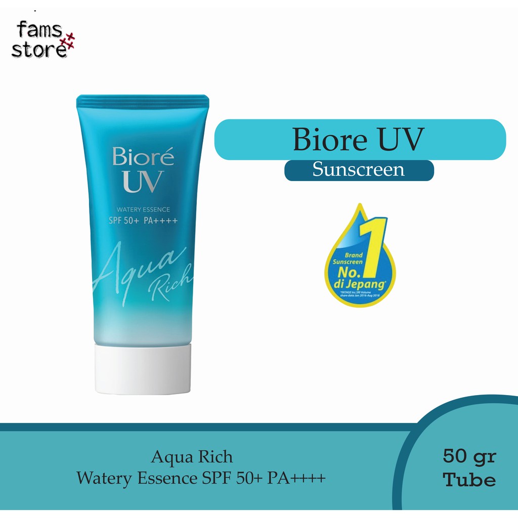 Jual SUNSCREEN BIORE UV AQUA RICH Watery ESSENCE SPF 50+ 50GR (GEL ...