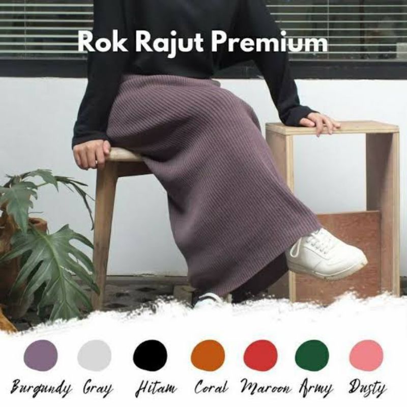Jual SN - Rok Rajut Premium, Rok Span Knit Tebal Premium, Rok Span ...