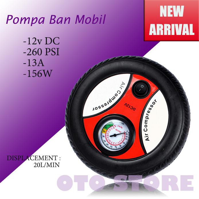 Jual AIR COMPRESSOR POMPA LISTRIK BAN MOBIL MOTOR PORTABEL 12V PORTABLE ...