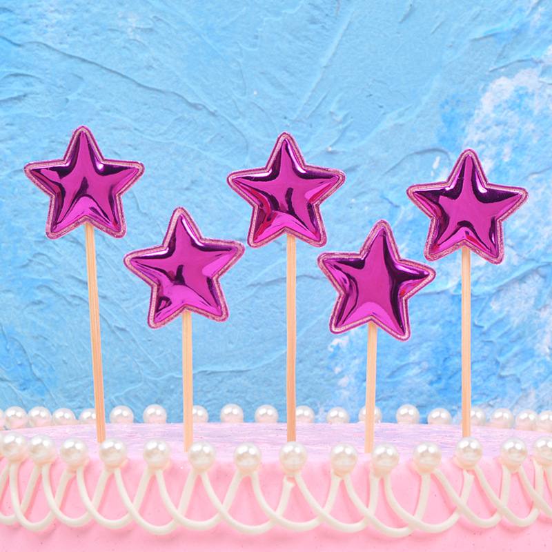 Jual 1 SET CAKE TOPPER BINTANG LOVE MAHKOTA MINI 5 PCS/ CAKE TOPPER LOVE STAR CROWN DEKORASI ...