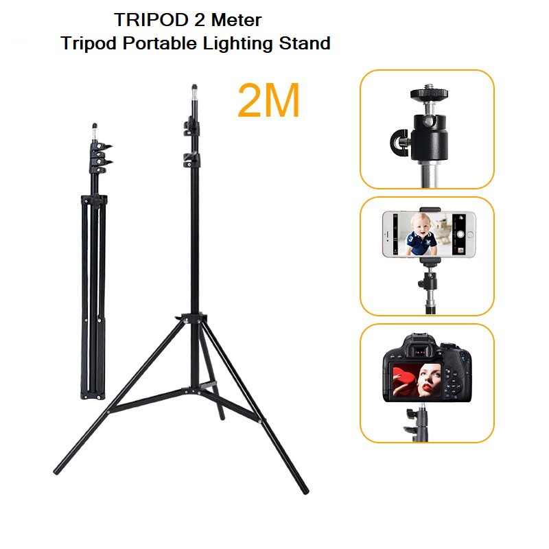 Jual TRIPOD 2 Meter Tripod Portable Lighting Stand - Tripot Untuk Hp ...