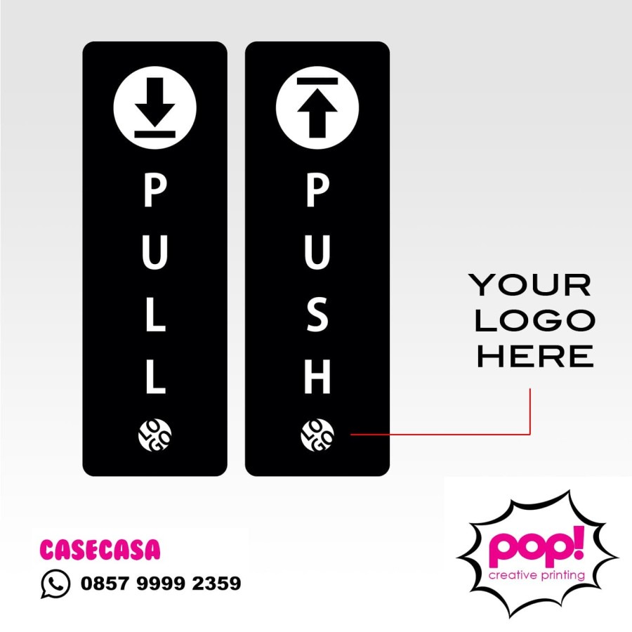 Jual Tulisan push pull dorong tarik akrilik custom print logo untuk ...