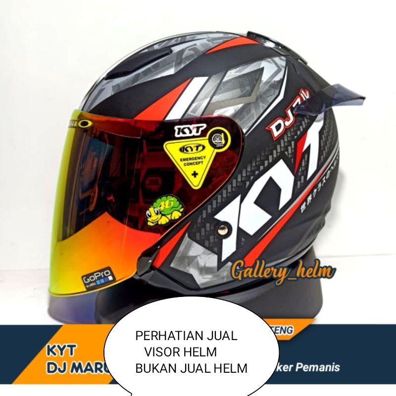 Jual COD ⭐ PAKET Flat VISOR KYT dj maru Iridium + SPOILER KYT dj maru + STIKER VISOR | Shopee ...