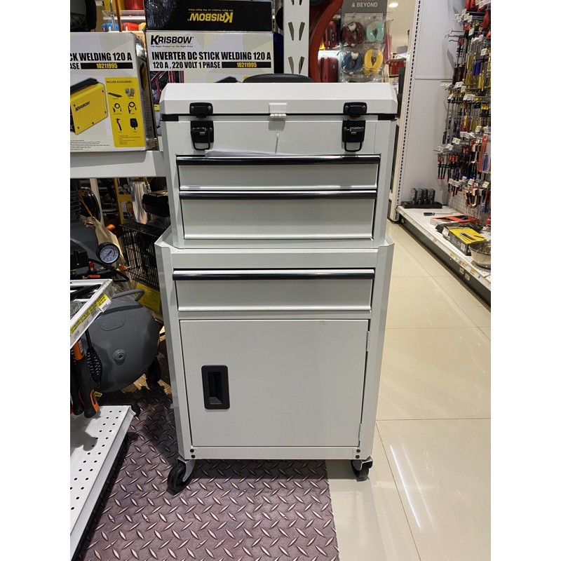 Jual Krisbow Tactix lemari bengkel Perkakas Tool Box Cabinet Trolley 2 tingkat | Shopee Indonesia