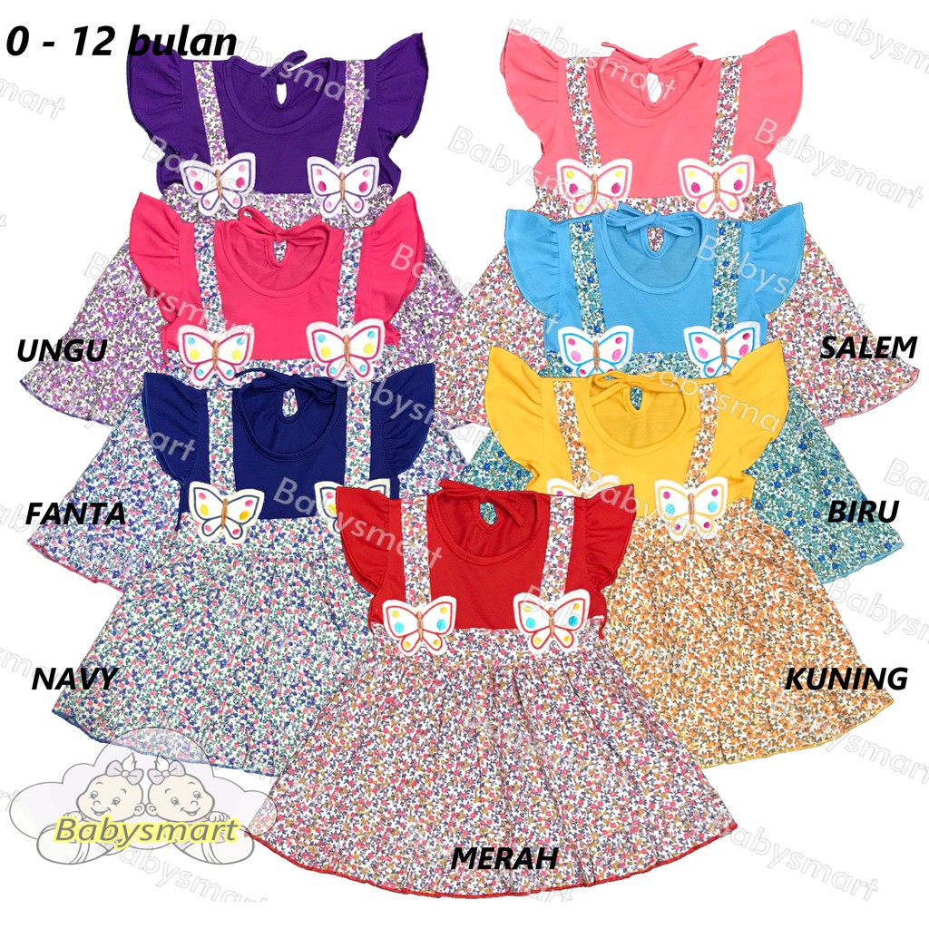 Jual Babysmart - Baju /Anak Perempuan Dress motif 2 KUPU PLANET KIDS ...