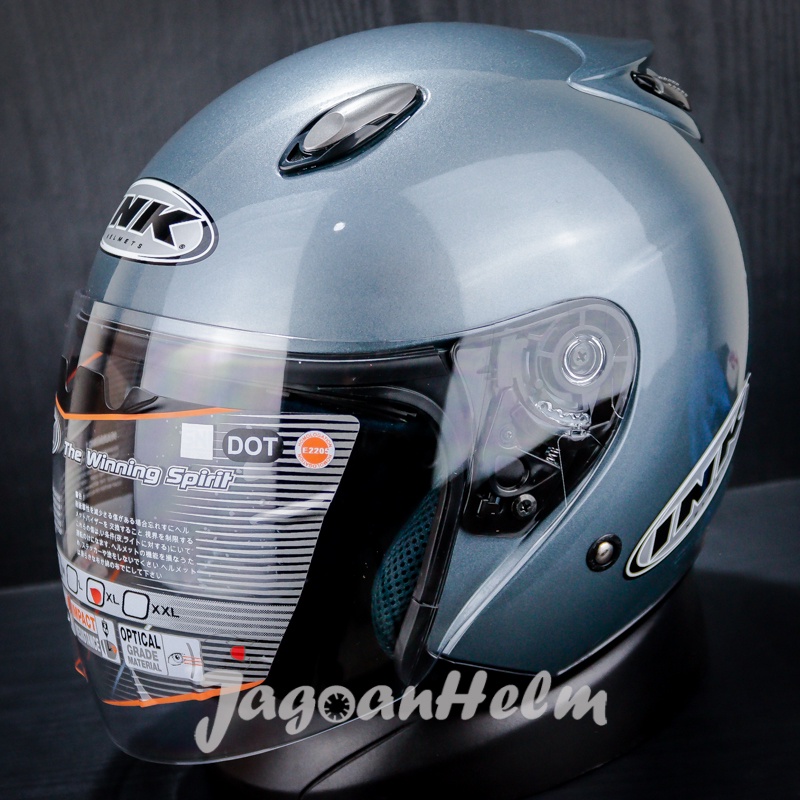 Jual INK CENTRO JET HELM SOLID| ALL GREY | ORIGINAL HELMET | Shopee ...