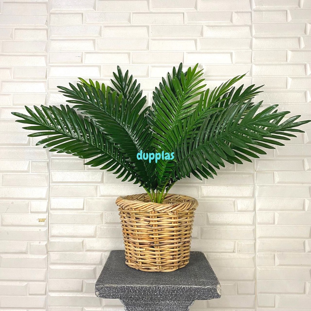 Jual Pohon Artificial Daun Palem T60 Semi Latex Cover Pot Rotan Bulat ...