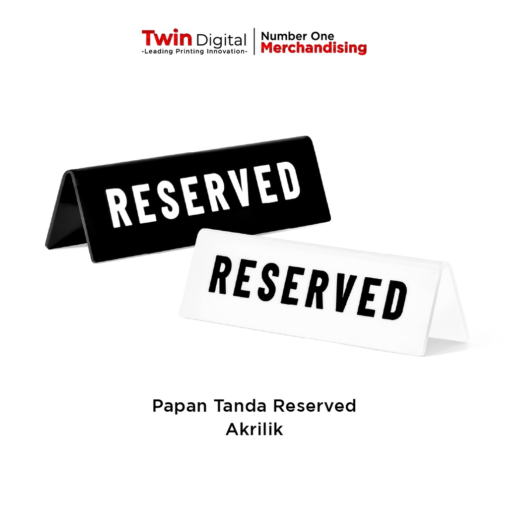 Jual Twindigital Reservation Sign Board Acrylic - Papan Tanda Booking ...