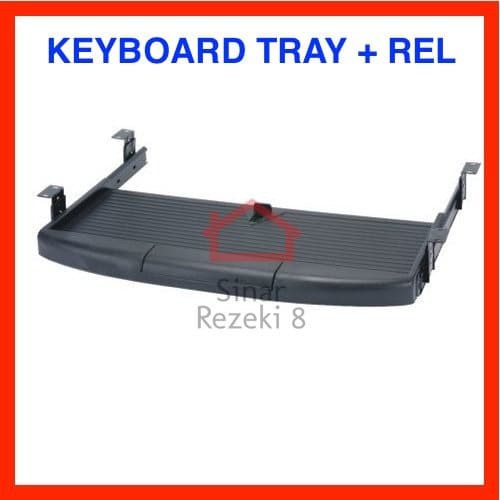 Jual Keyboard Tray HITAM / Rel Laci Meja Tempat Komputer Black [Rel ...