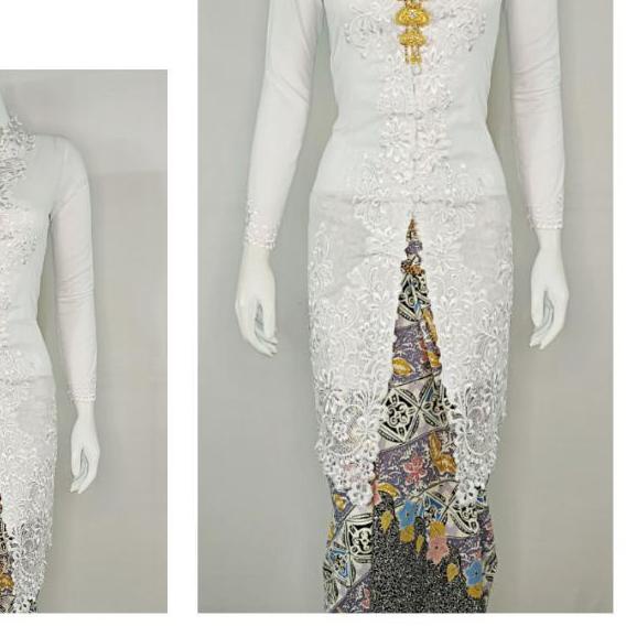 Jual Indah KEBAYA PUTIH KUTUBARU TUNIK MODERN LENGAN PANJANG BORDIR ...