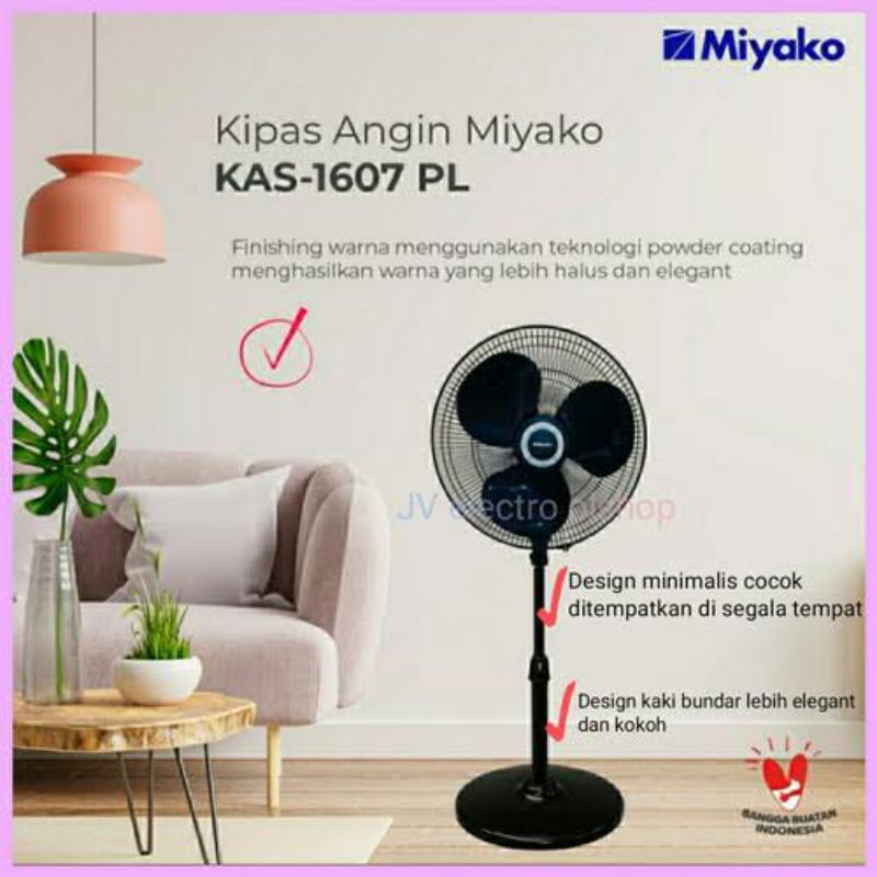 Jual KIPAS ANGIN MIYAKO BERDIRI KAKI BULAT KAS 1607 | Shopee Indonesia
