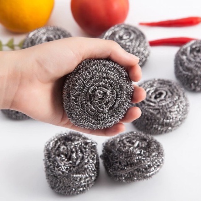 Jual Spon cuci stainless steel wool / kawat besi clean ball | Shopee ...