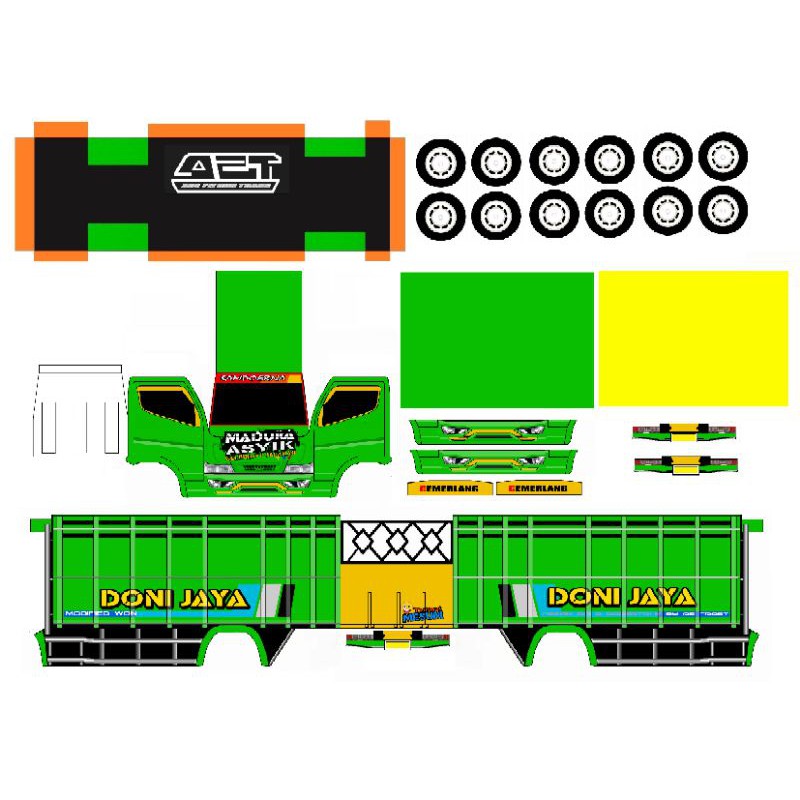 Jual Sticker papertruk skala 20 truk cabe oleng CCTV papercrafttruk ...