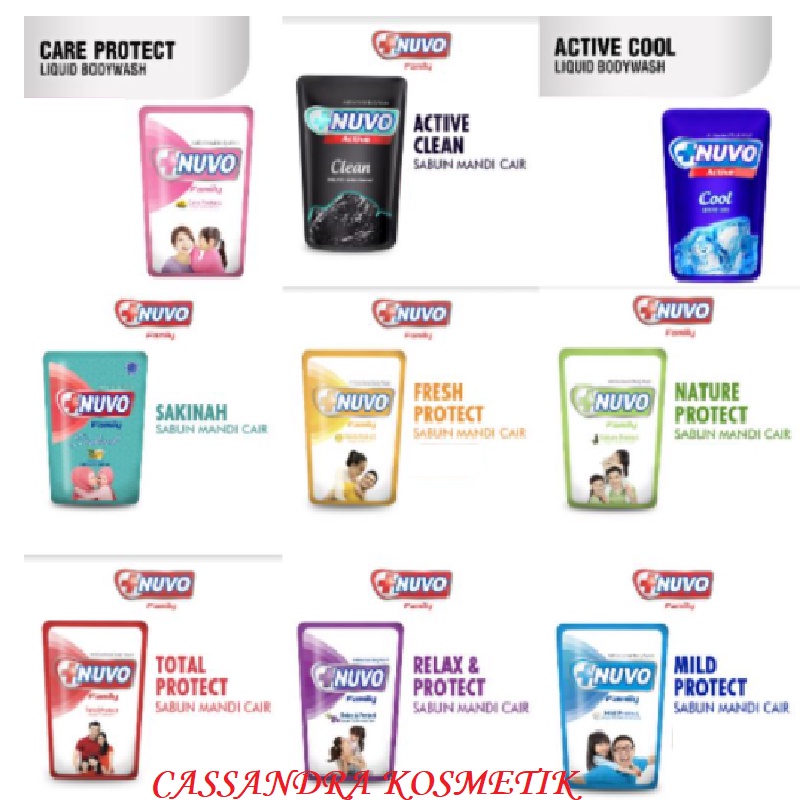 Jual NUVO BODYWASH SABUN CAIR NUVO FAMILY 60 ML | 250 ML | 450 ML ...