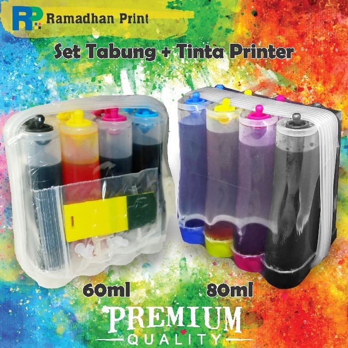 Jual Tabung infus ink tank 60ml / 100ml 4 warna lengkap dengan ...