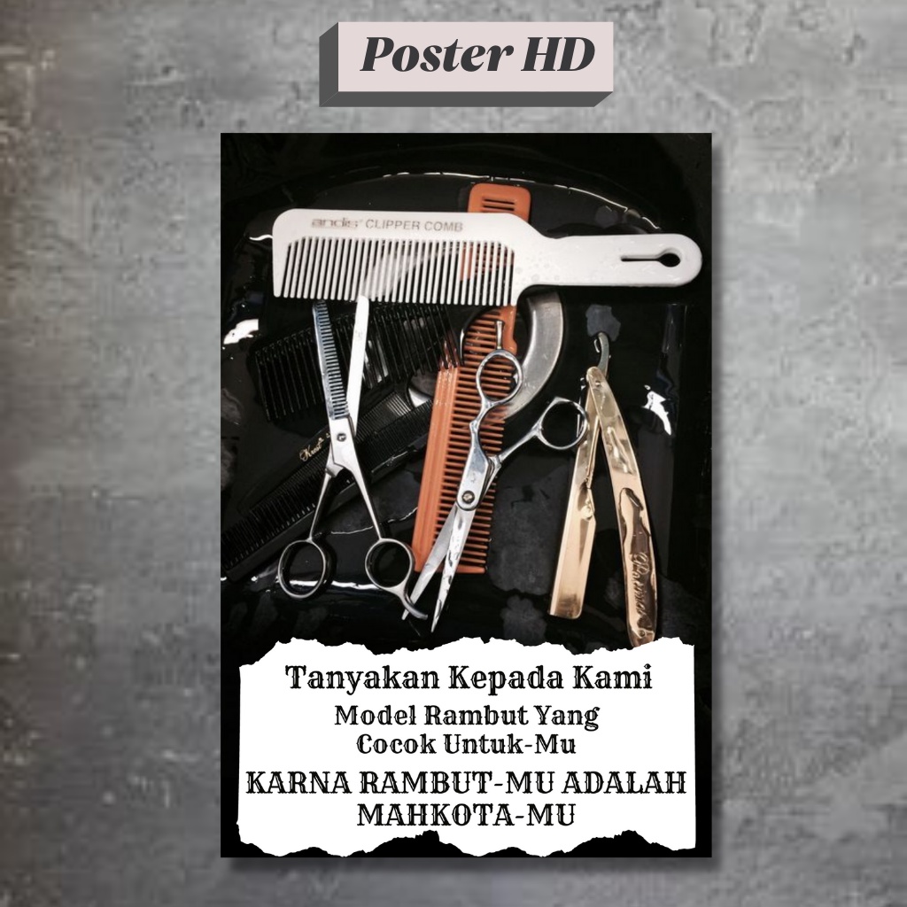 Jual poster hd - Poster kayu barbershop - Hiasan dinding barbershop ...