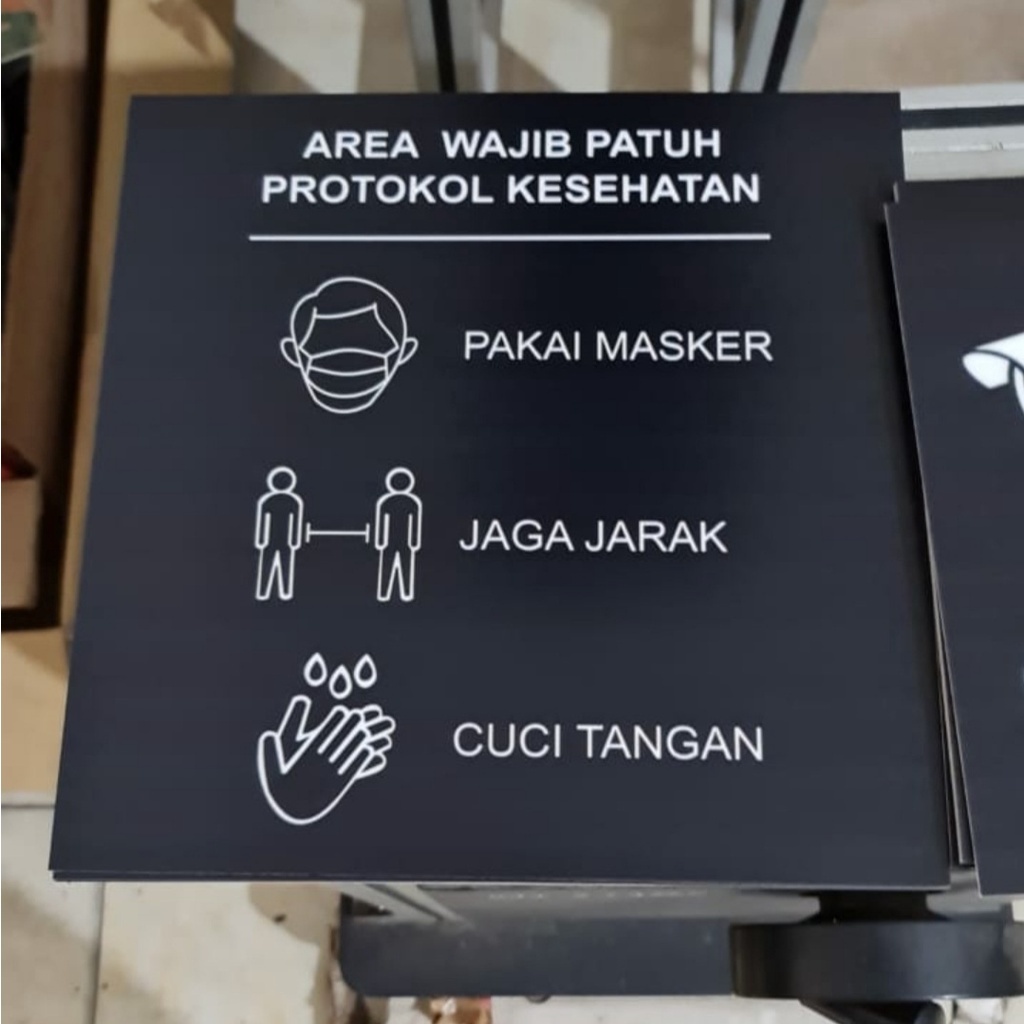 Jual SIGNAGE PATUHI PROTOKOL KESEHATAN I SIGN BOARD ACRYLIC | Shopee ...