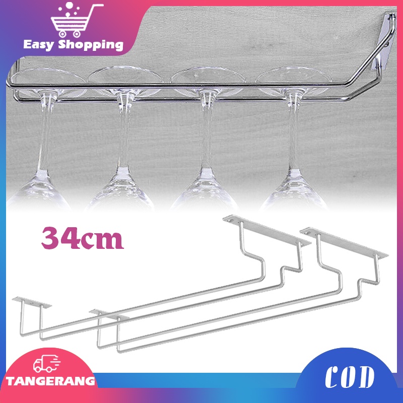 Jual Gantungan Gelas Wine 1Baris Rak Gelas Gantung Untuk Bar Dan Dapur Gantungan Gelas Bar ...