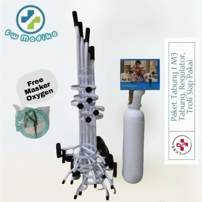 Jual Tabung Oksigen 1m3/ Full Set 1m3- Paket Lengkap Siap Pakai | Shopee Indonesia