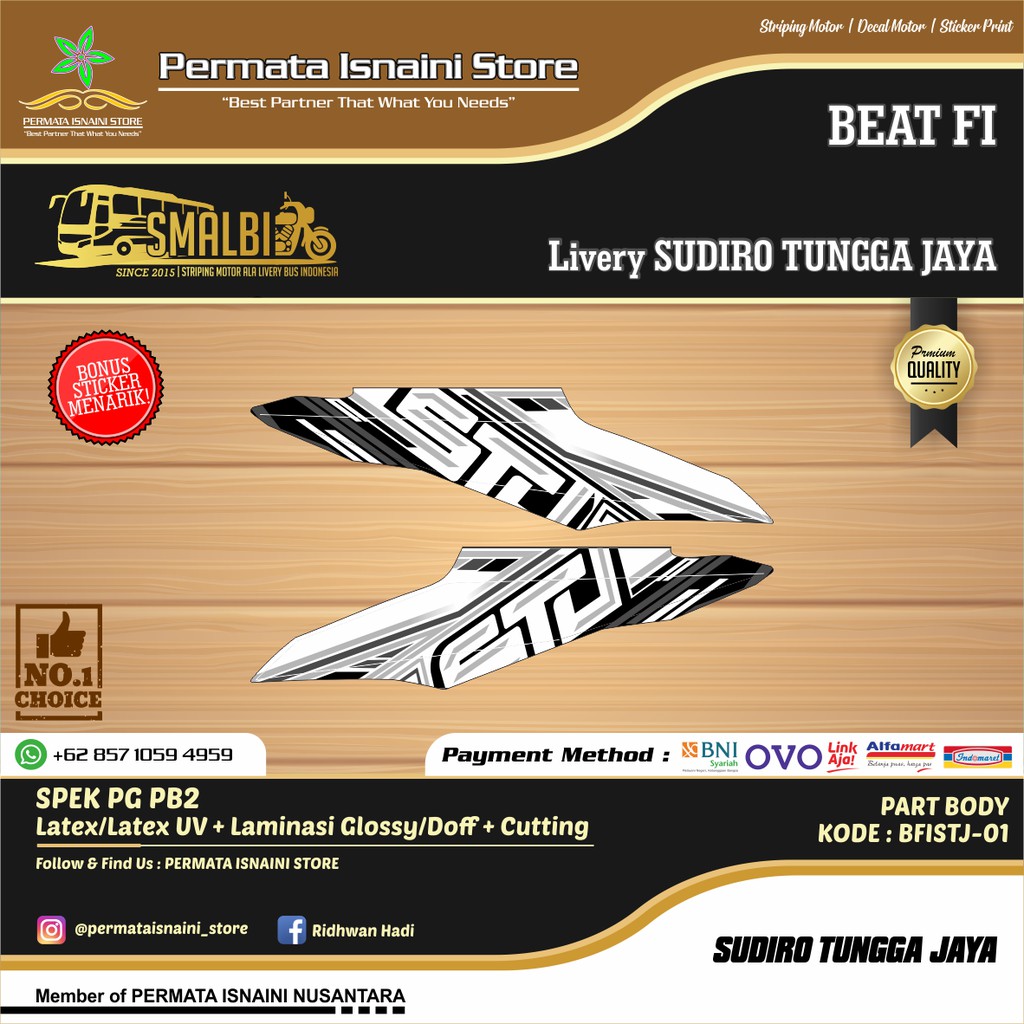 Jual Striping Motor Ala Livery Bis Indonesia (Beat FI) Livery STJ 2 ...