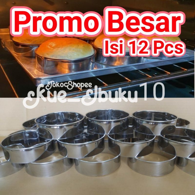 Jual 12 Pcs ring roti bulat / ring Cromboloni burger/ ring cutter ...