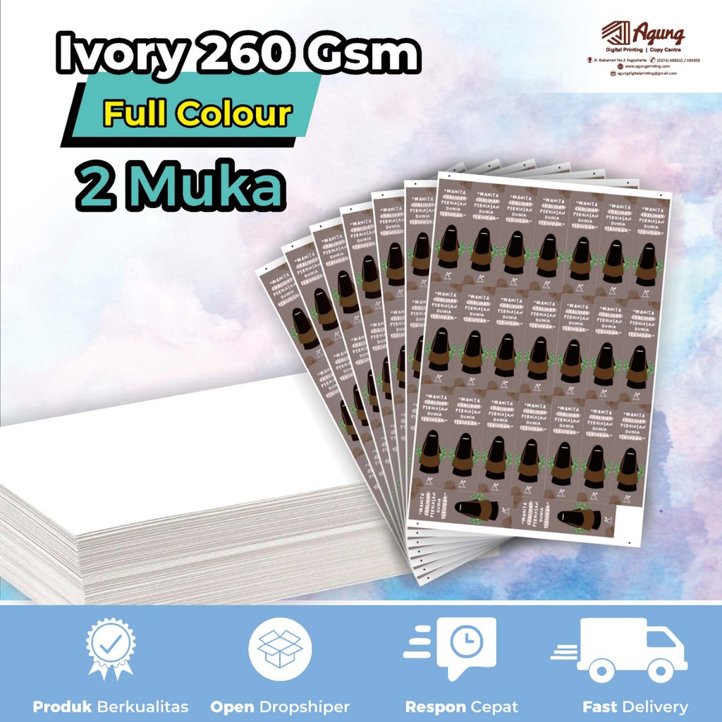 Jual IVORY 260 GRAM ATAU ART CARTON 260 GRAM CETAK 2 MUKA (CUSTOM ...