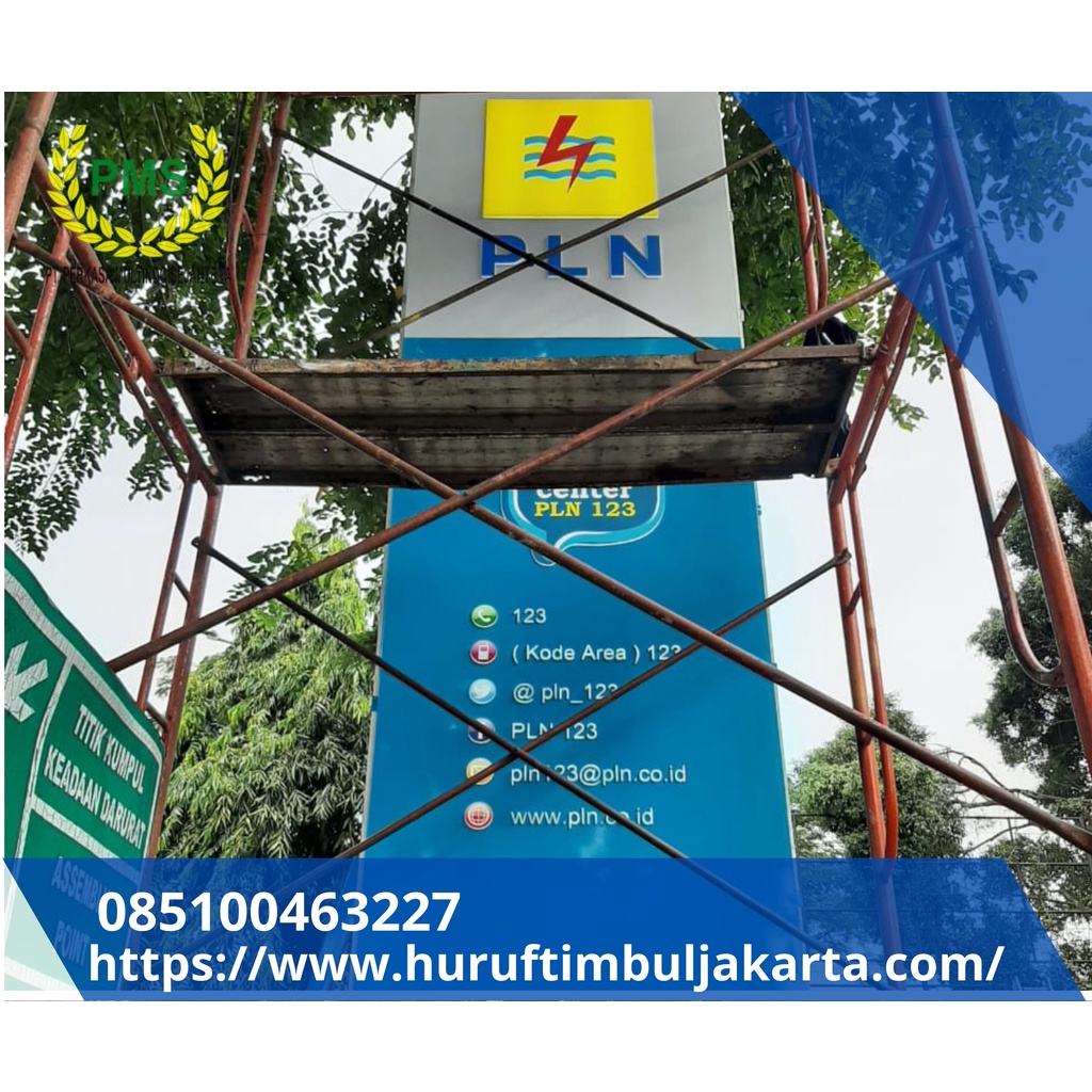 Jual Totem PLN Karawang pylon sign karawang totem signage neon box PLN ...