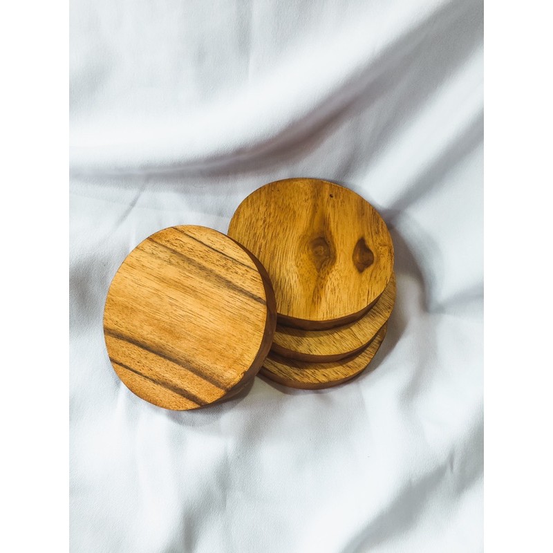 Jual Coaster bulat / Tatakan gelas kayu bulat | Shopee Indonesia