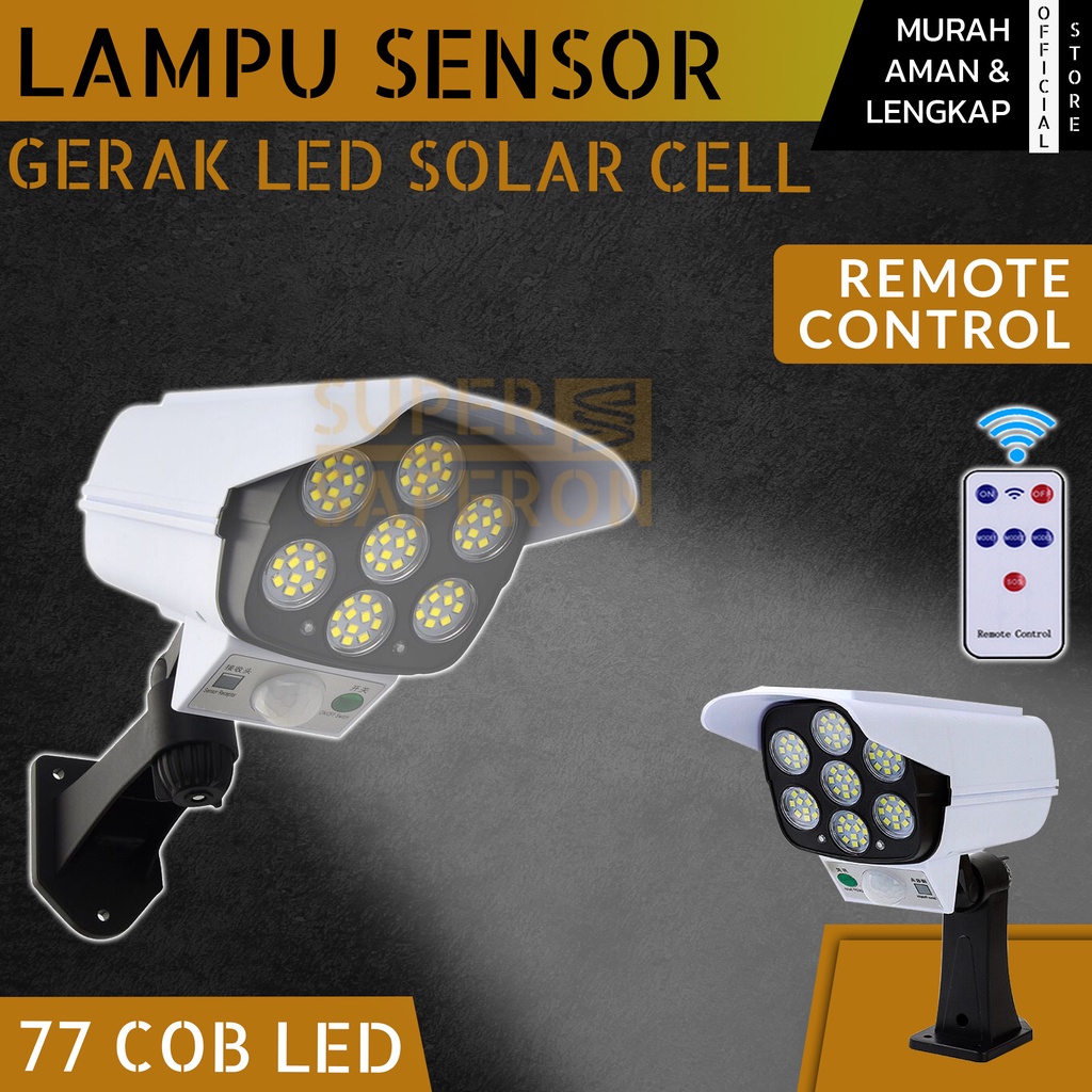 Jual Lampu Sensor Gerak Model Fake CCTV LED Solar Cell Remote Outdoor ...