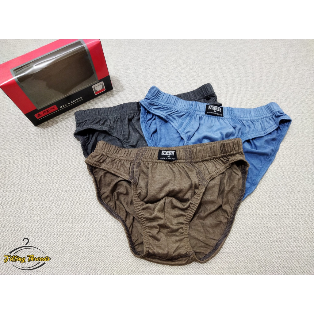 Jual 3 Pcs Daleman Pria Celana Dalam AGREE Kotak Merah / CD Sempak ...