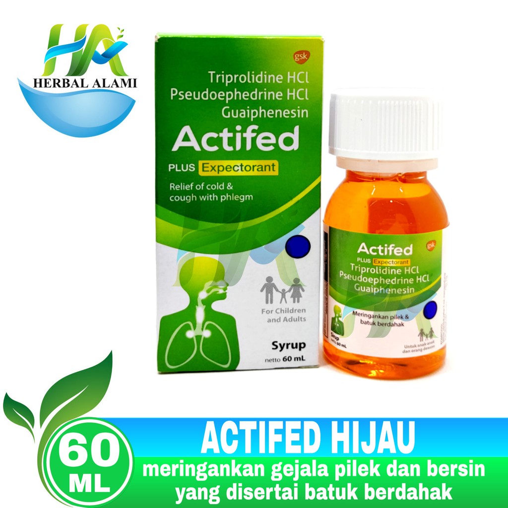 Jual Actifed Plus Expetorant Hijau 60ml - Obat Batuk Berdahak & Pilek ...