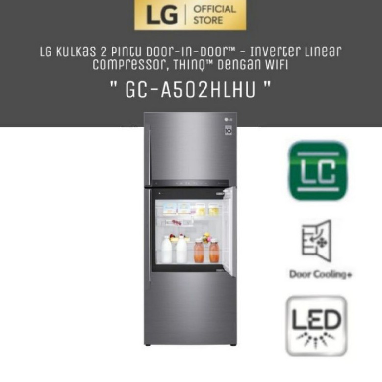 Jual KULKAS LG GC-A502HLHU 2 PINTU DOOR -IN-DOOR INVERTER LINEAR | Shopee Indonesia