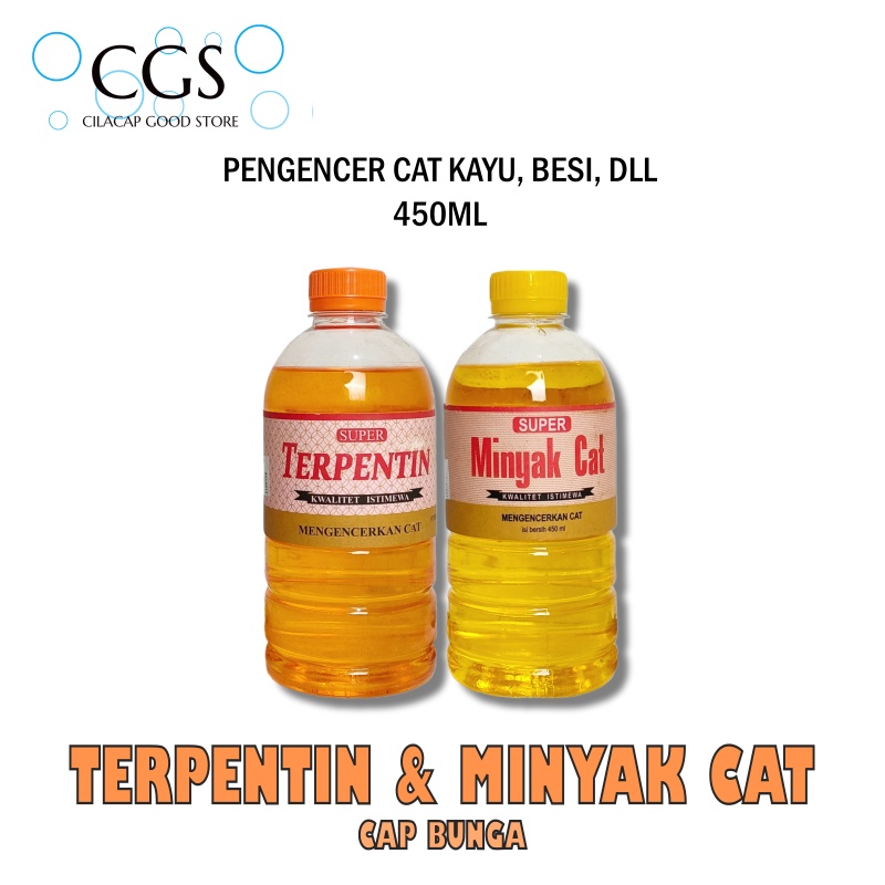 Jual Minyak cat Dan Terpentin CAP BUNGA 0,45 Liter pengencer cat besi ...