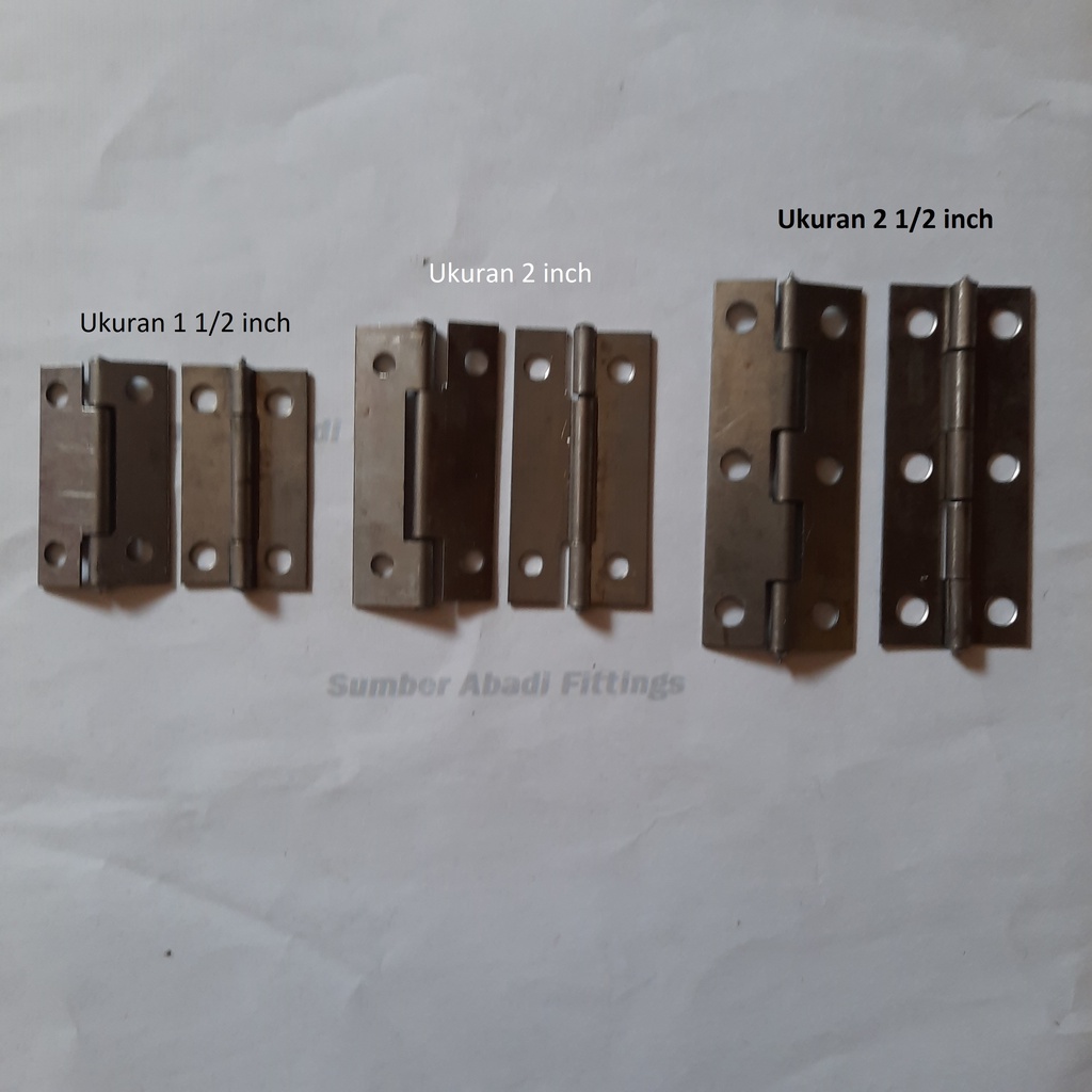 Jual Engsel Kupu Tipis Ukuran 1,5" 2" 2 1/2" Set Sekrup Sepasang 2Pcs ...