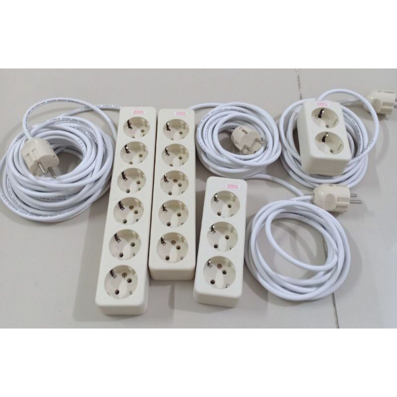 Jual Stop Kontak 1,2,3,4 & ,5 Lubang Uticon / Kabel 3 & 5 Meter ( Sudah Terpasang ) | Shopee ...