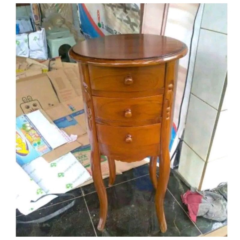 Jual NAKAS CEMPOLONG BULAT FUFNITURE JATI | NAKAS CEMPOLONG KAYU JAGI ...