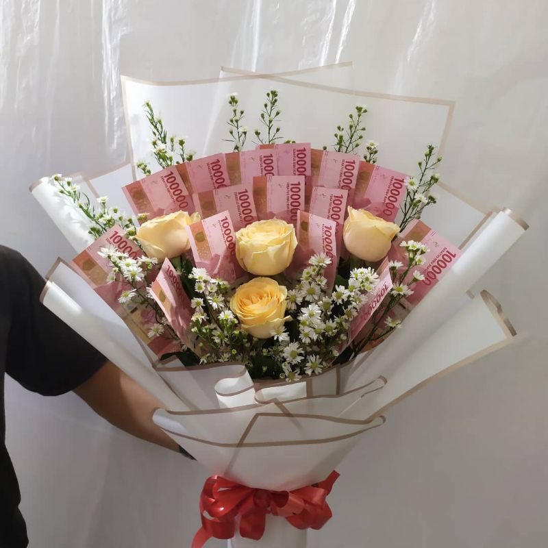 Jual Hand bouquet uang, hand bucket pesta, kado bucket custom, parcel ...