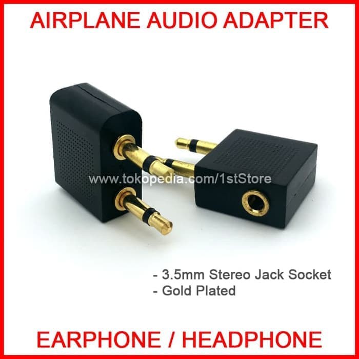 Jual Airplane Audio Jack Adapter Earphone Headphone Adaptor Pesawat ...