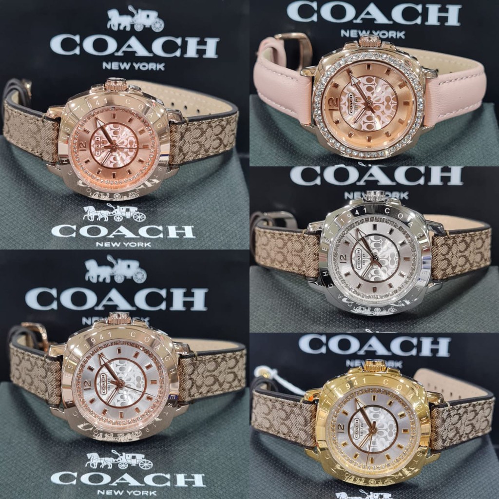 Jual Jam Tangan Coach Tali Kulit Mesin Baterai Original + Box Original ...