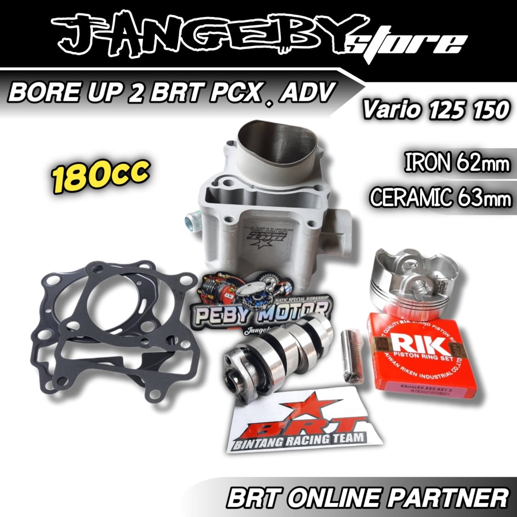 Jual PAKET BORE UP BRT 2 VARIO 125 150 PCX ADV BLOK PISTON BRT CERAMIC DAN CAST IRON | Shopee ...