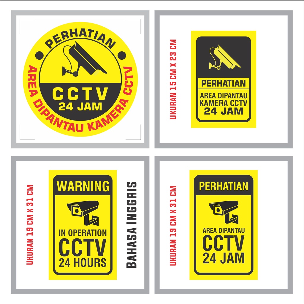 Jual Stiker CCTV - Stiker Area Dipantau CCTV 24 Jam - Stiker CCTV 24 ...